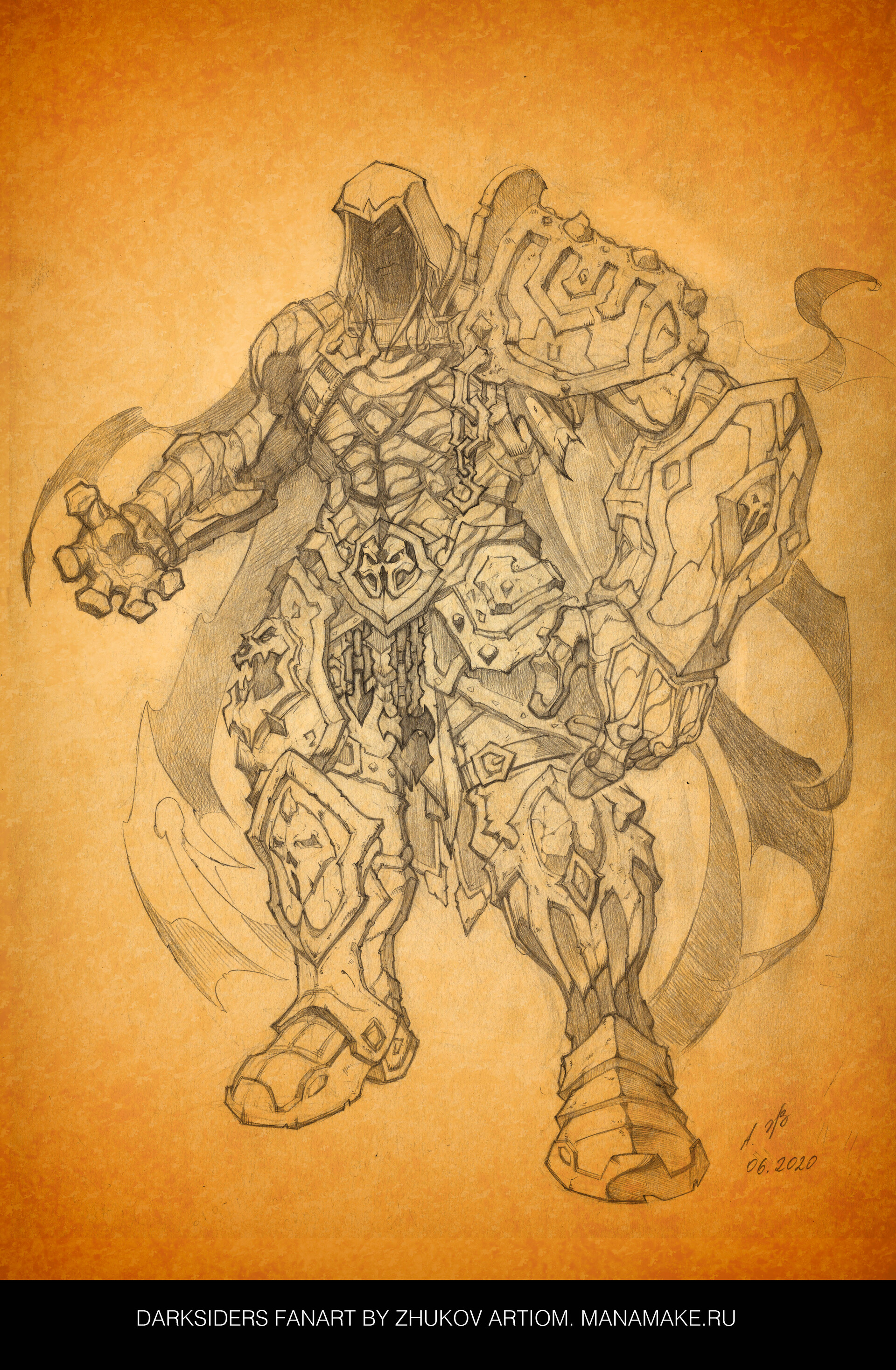 darksiders war drawing