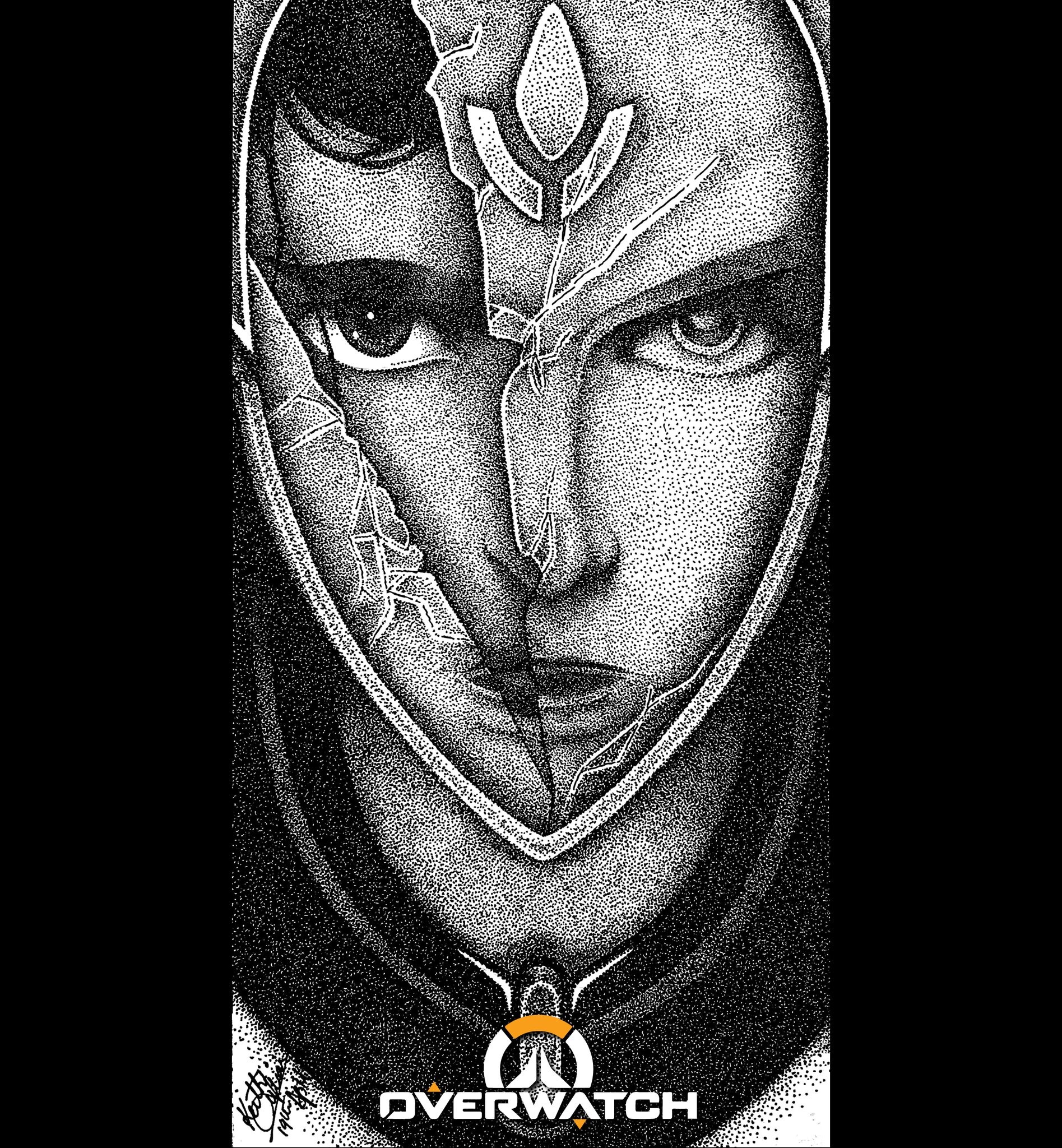 Keith Julian - Pointillism Portrait Overwatch - A series