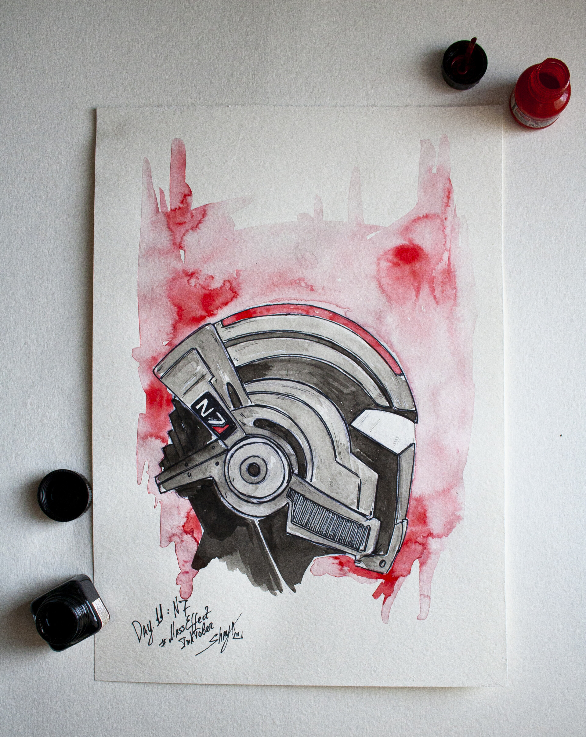 ArtStation - Mass Effect InkTober Day 11: N7
