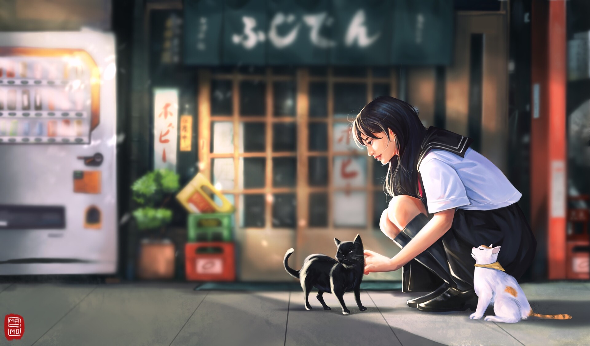 ArtStation - Girl and the Cat