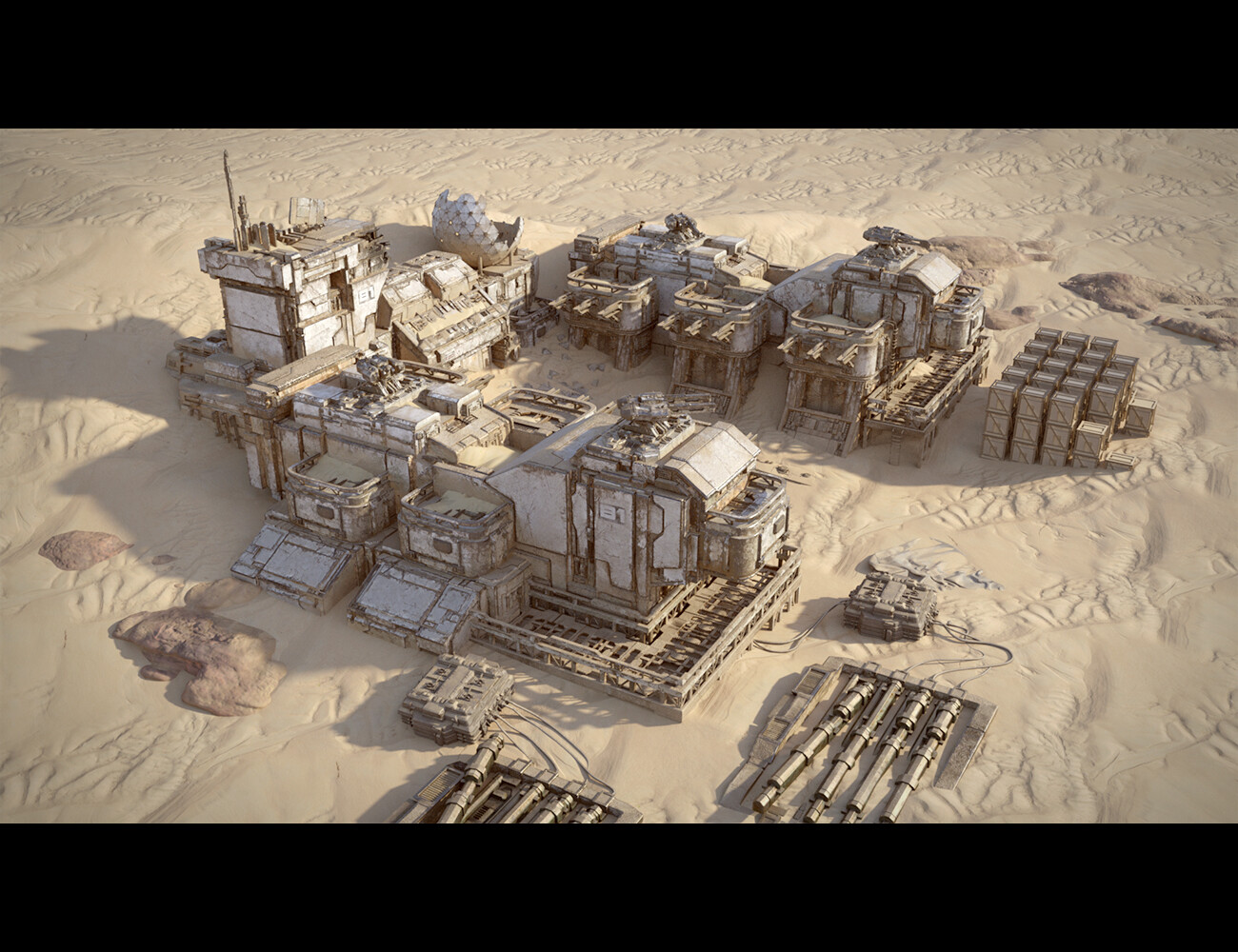 futuristic military outpost