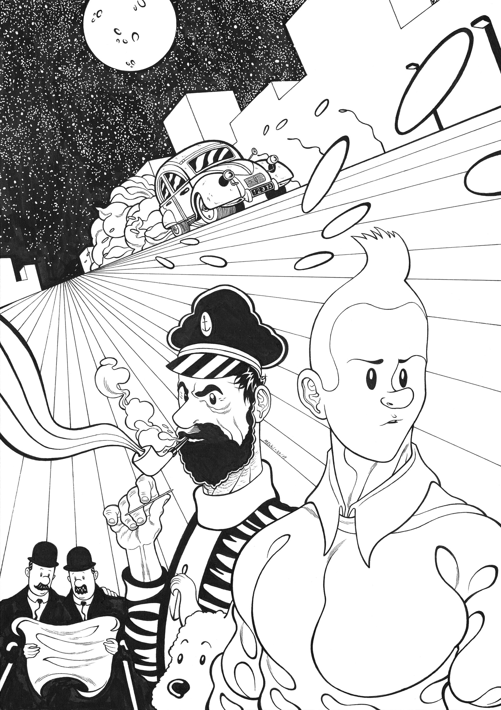 tintin coloring pages