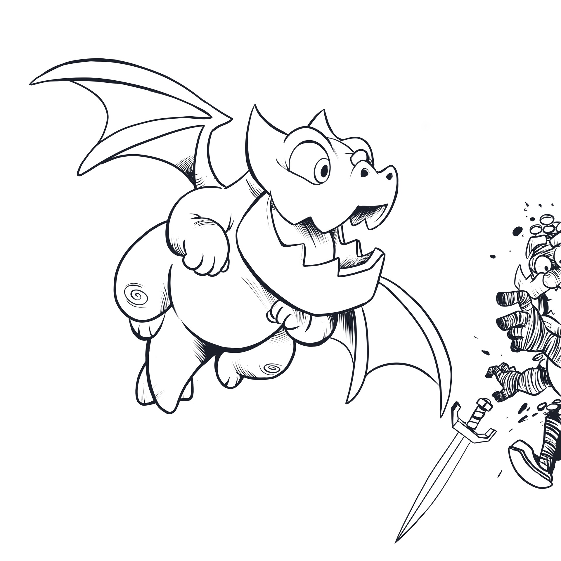 how to draw a clash royale dragon