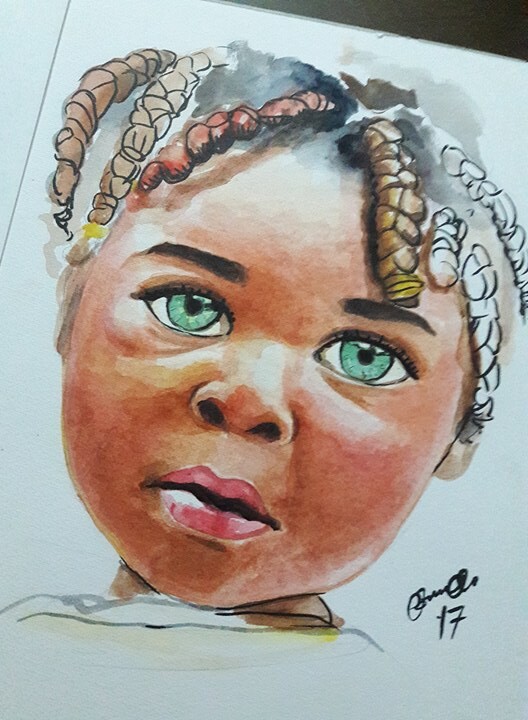 ArtStation - Girl in water color