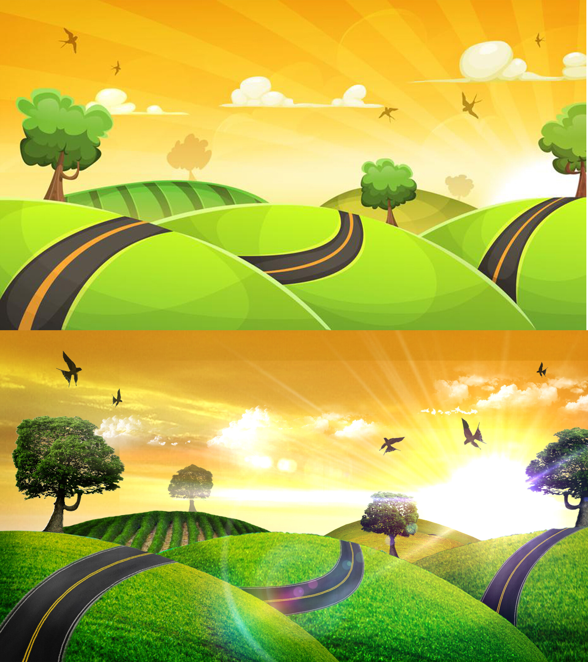 ArtStation - Sunny Day (from 2d to Real)