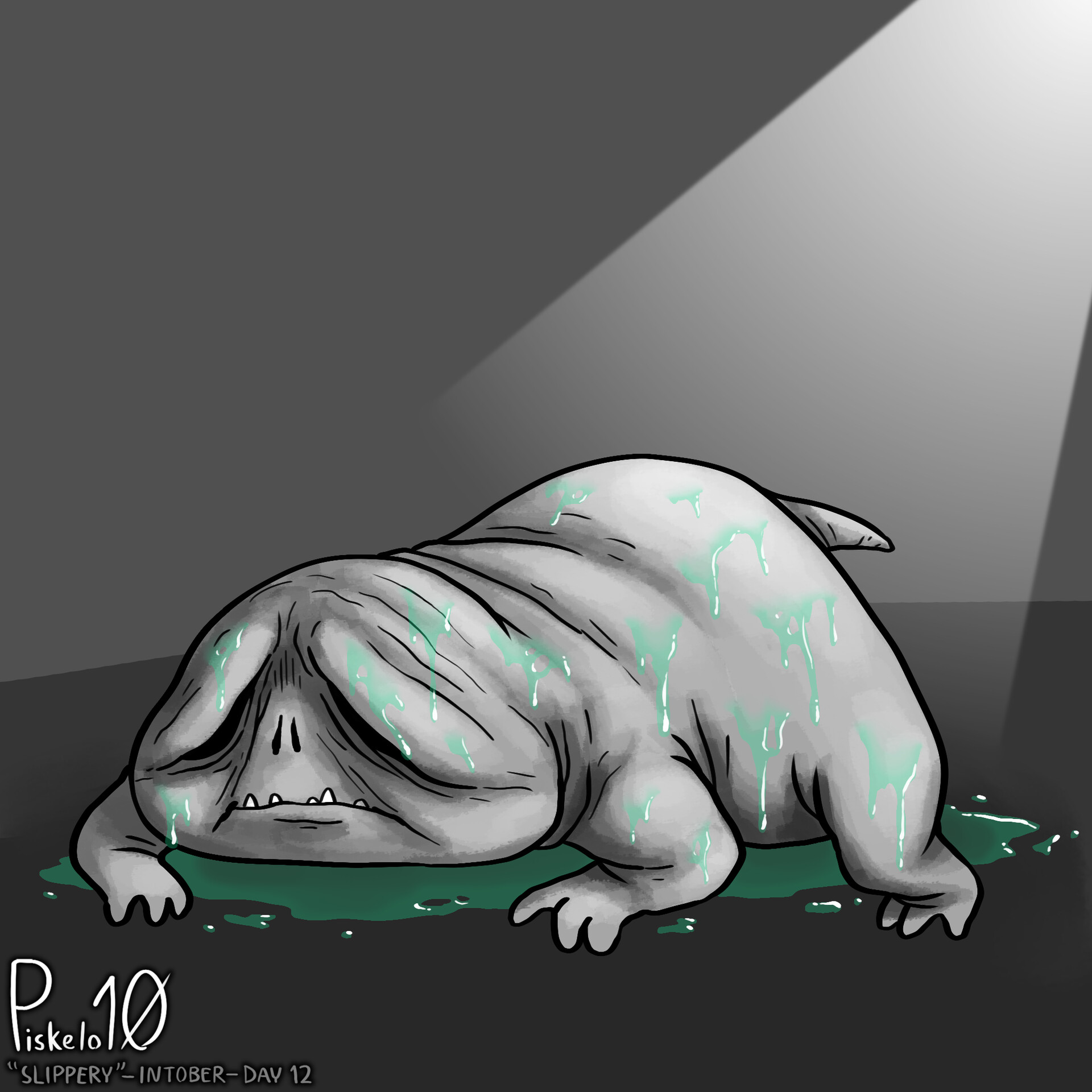 ArtStation - "Slippery" | Inktober 2020 | Day 12