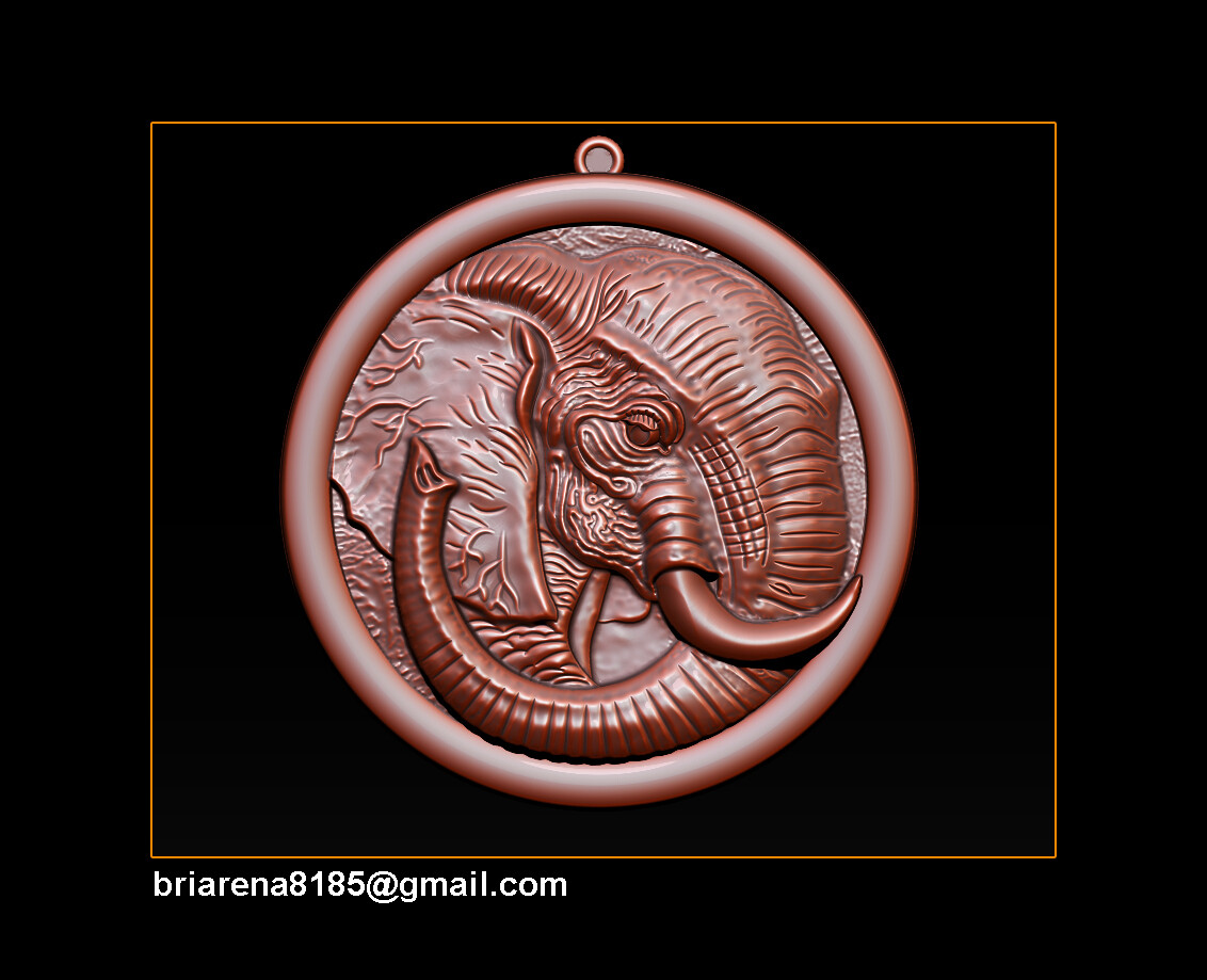 Dang briarena - Elephant pendant Jewelry 3D print model