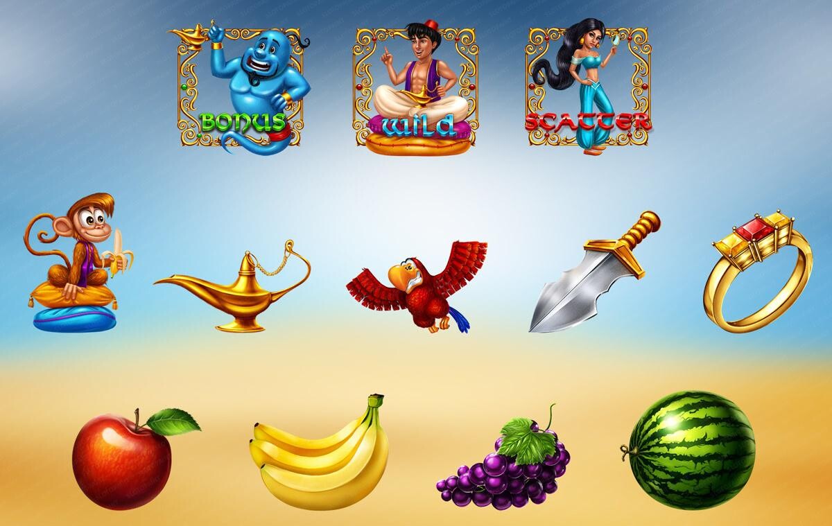 ArtStation - Aladdin Themed slot symbols