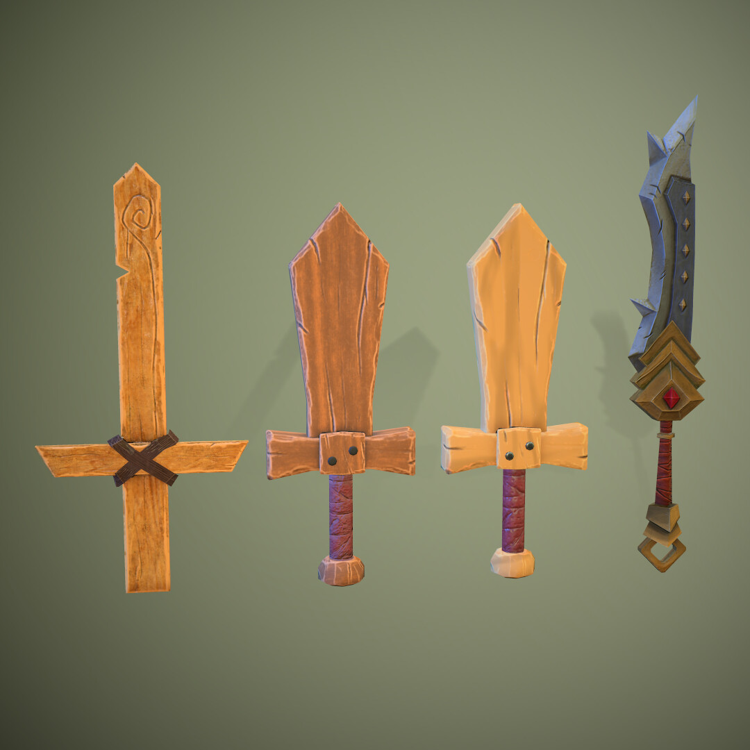 Maria Elisabeth Hansen - Hand painted swords