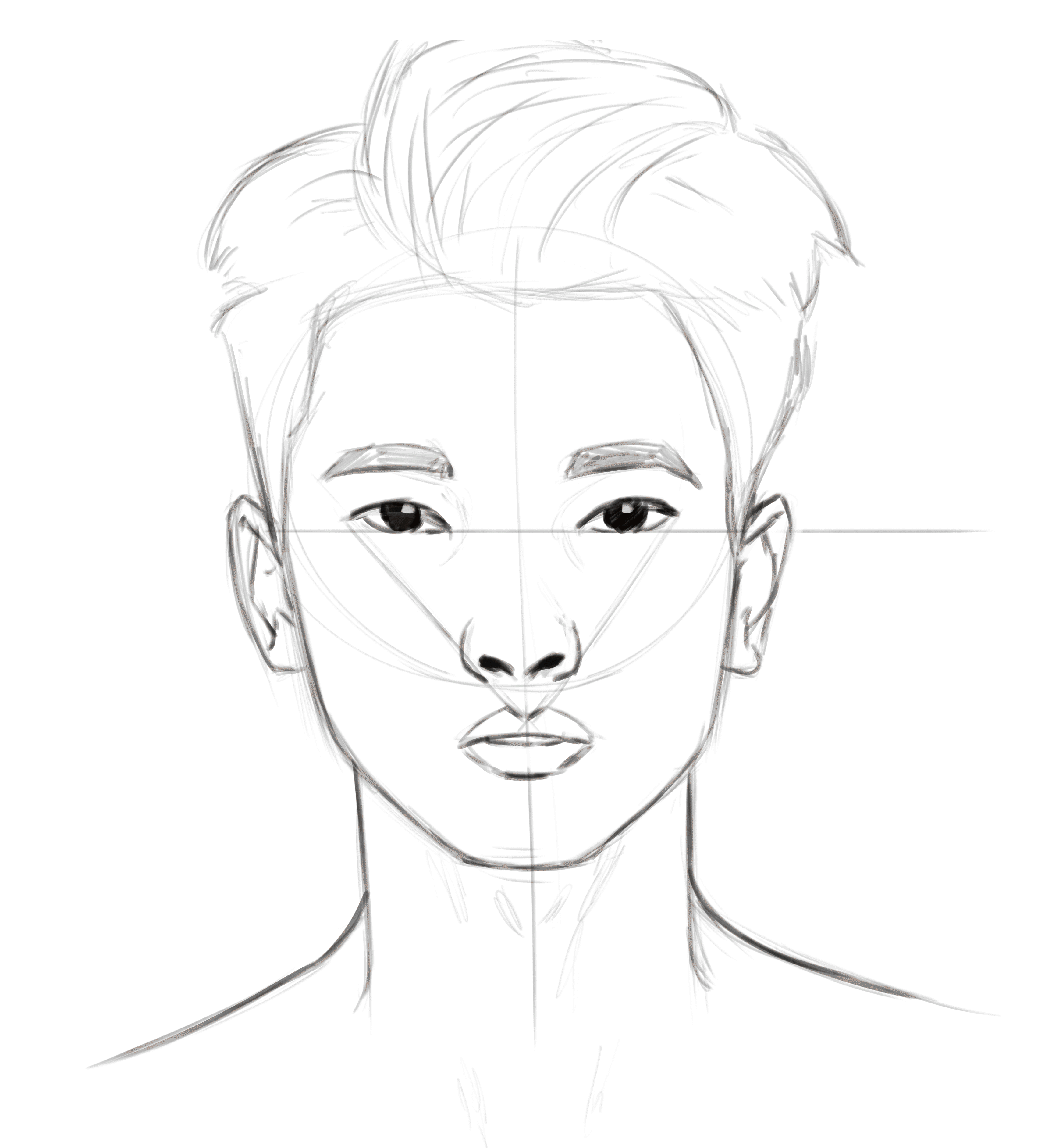 asian face drawing reference
