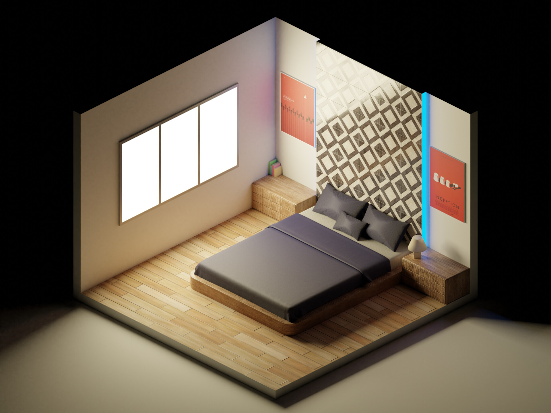 ArtStation - Bedroom with posters