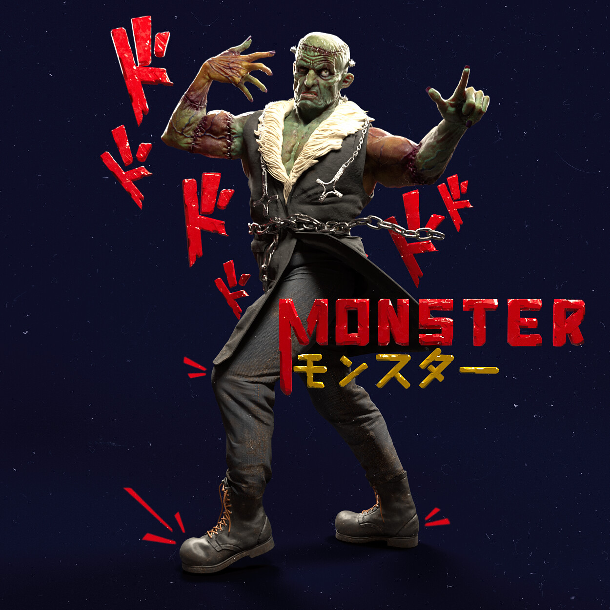 ArtStation - Jojo's Bizzare Adventure inspired Frankenstein's monster