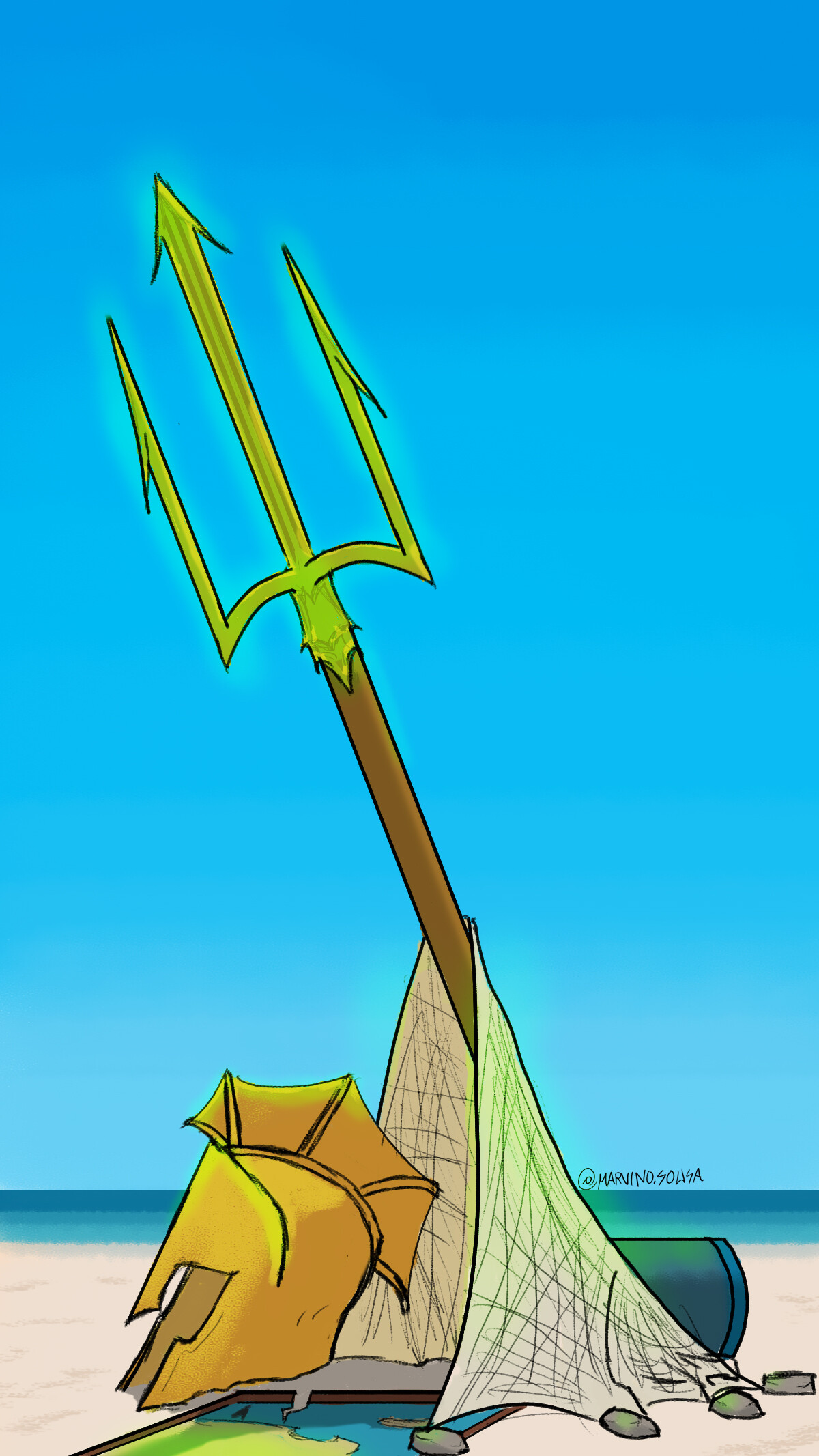 Percy Jackson Trident Drawing