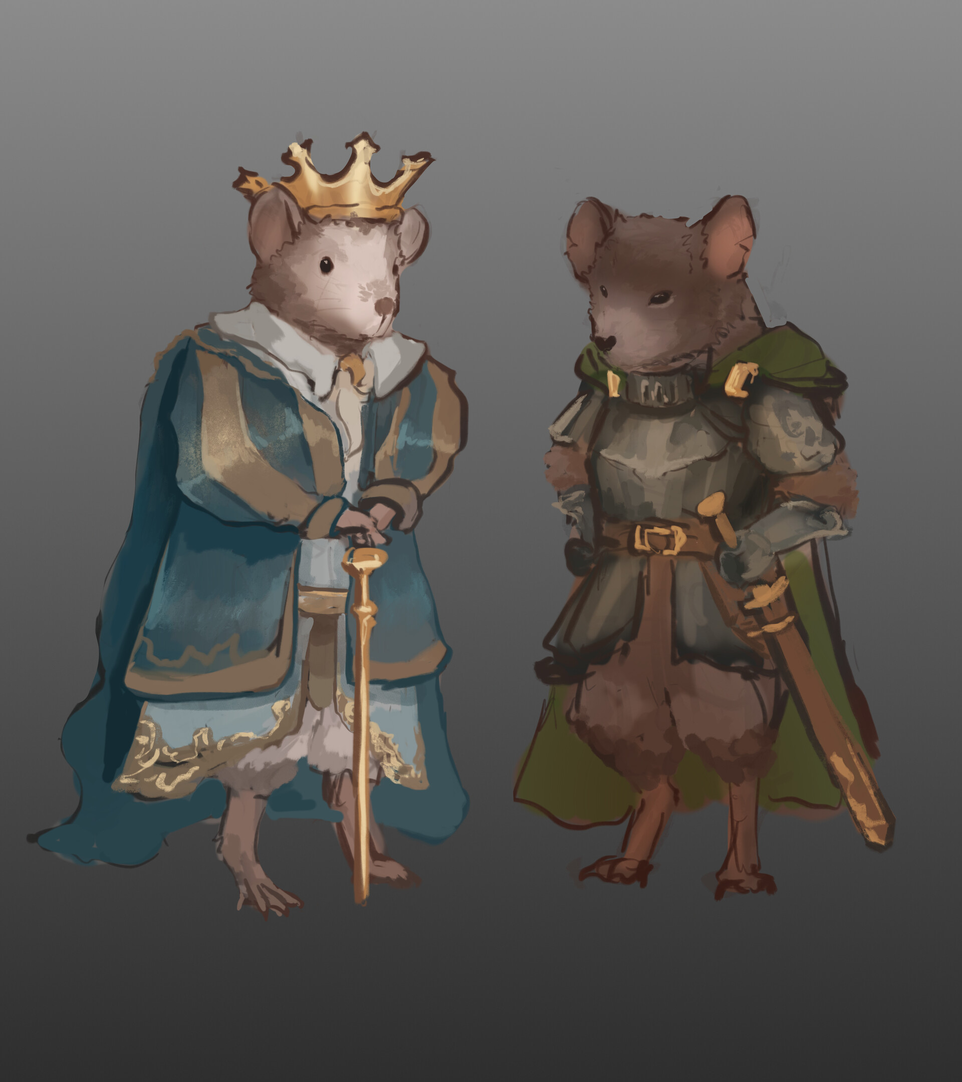 ArtStation - Mouse King and Knight - Sketch