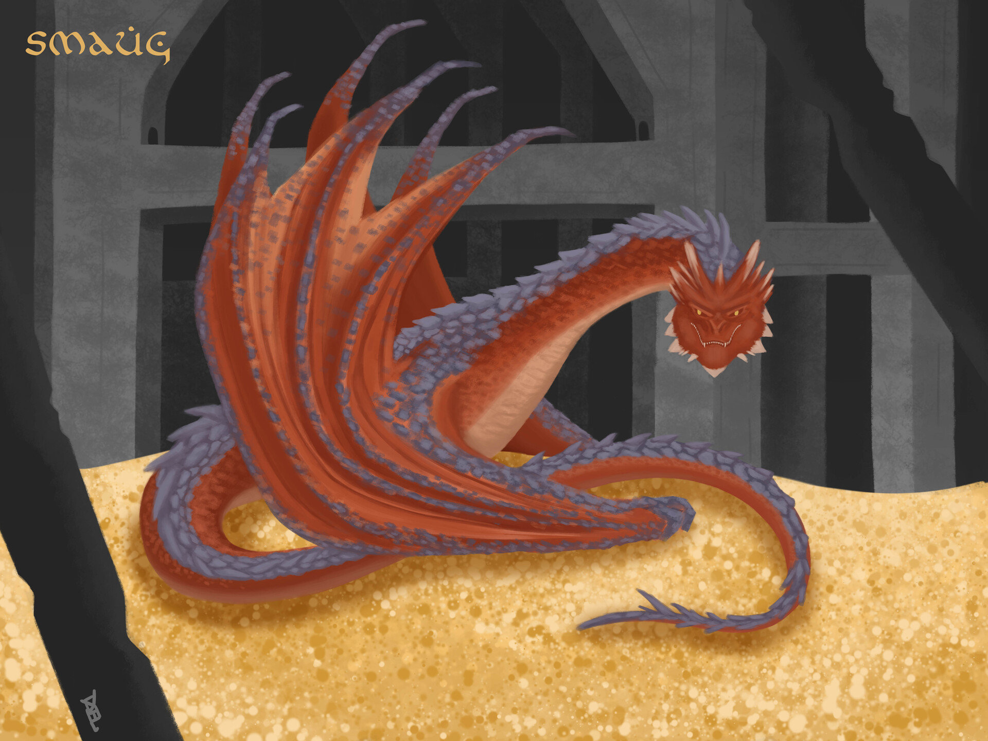 Dibujo De Smaug De Tolkien