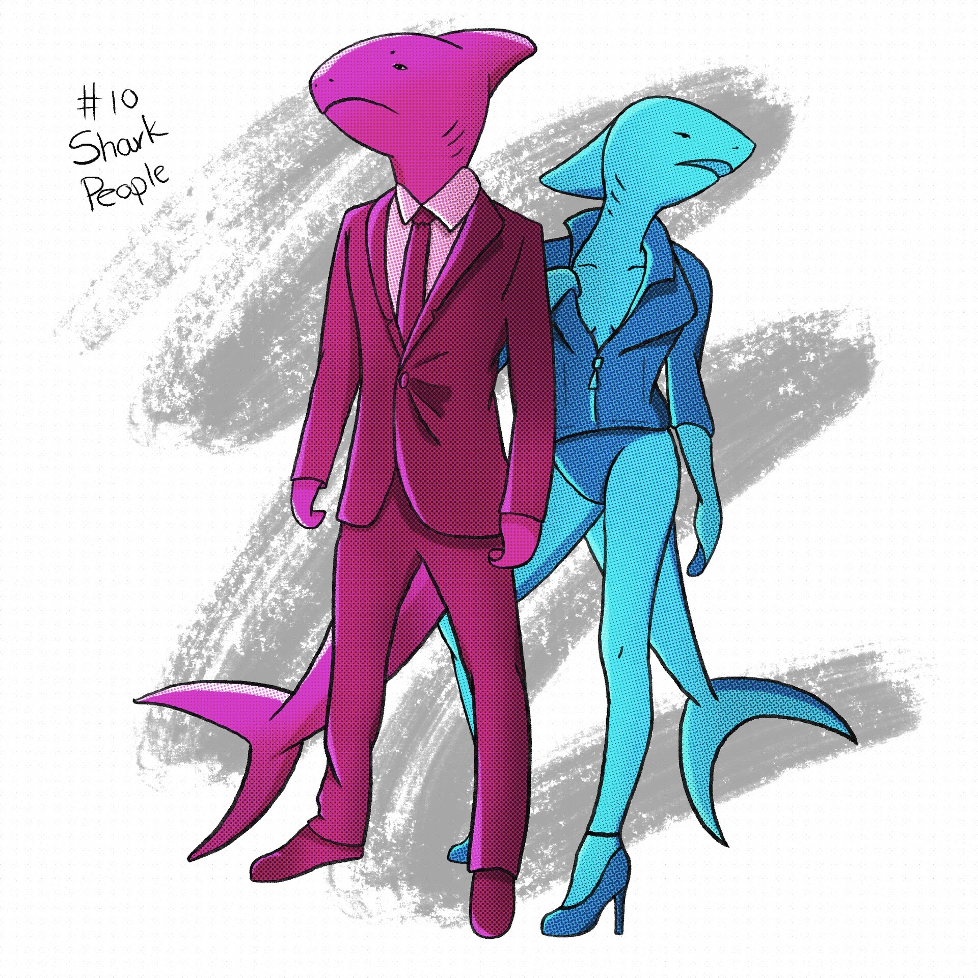 ArtStation - #Sharktober with AstralRequin - Day 10 - Shark People