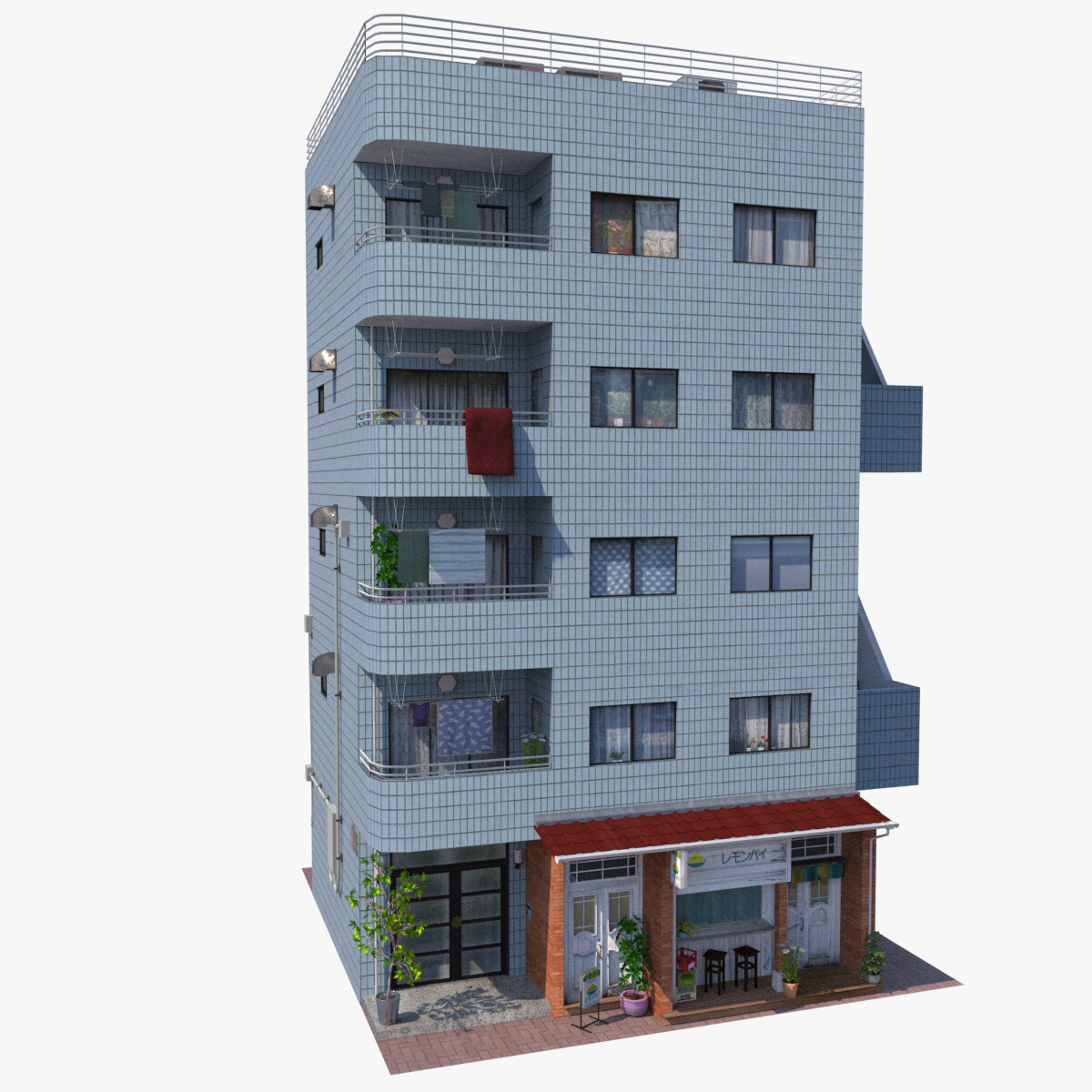 ArtStation - Japanese Blue Building