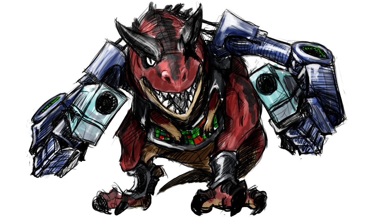 ArtStation - Dinosaur Boss Concept [Rough initial sketch]