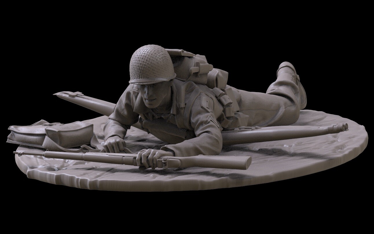 ArtStation - Riley D Day (2015) - Unfinished old military figure