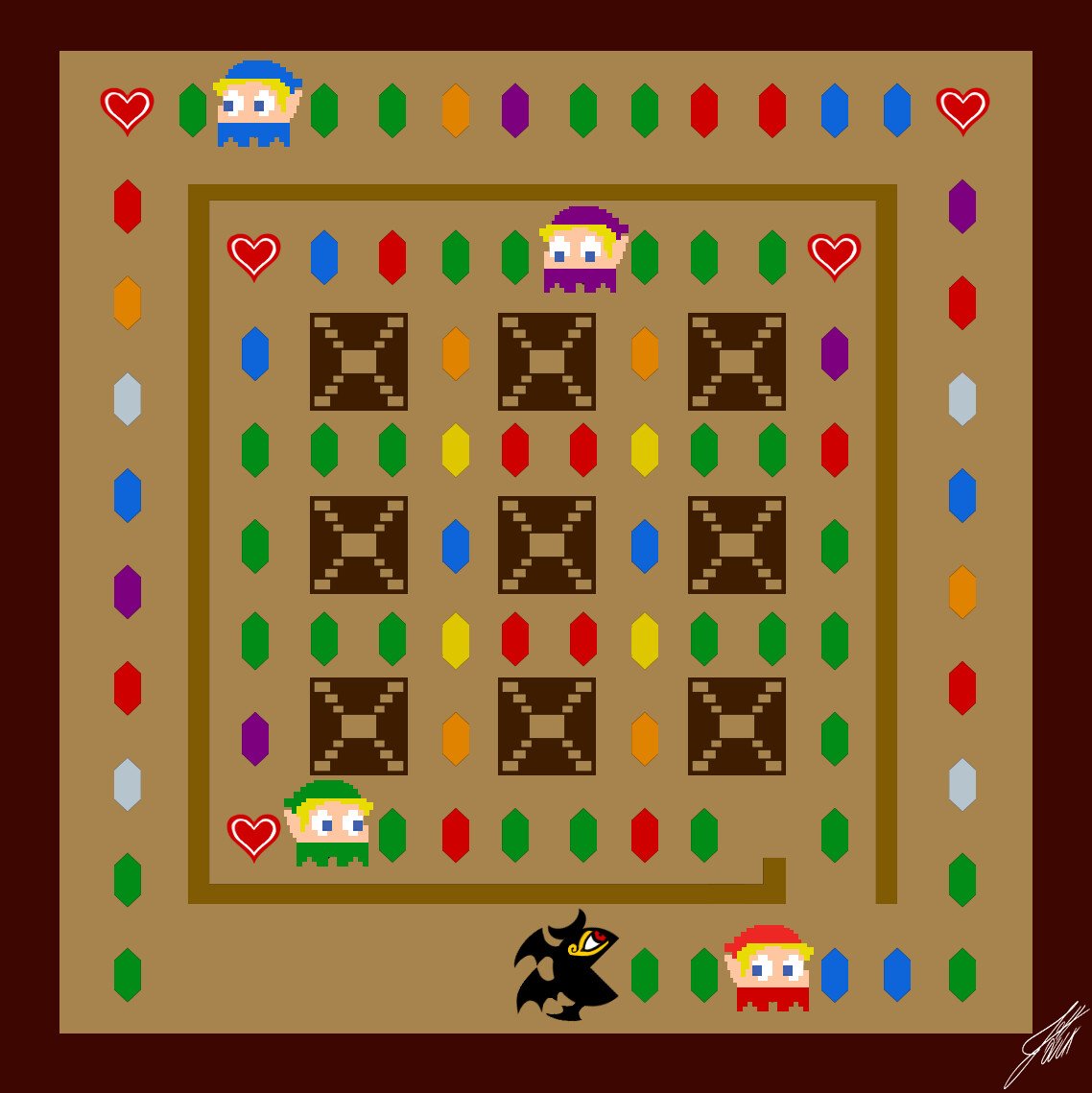 ArtStation - Links vs Vaati (Four Swords and Pac Man)