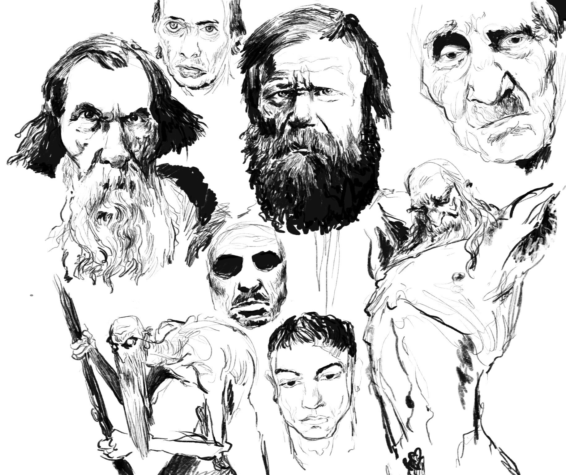 ArtStation - Dostoevsky character sketches