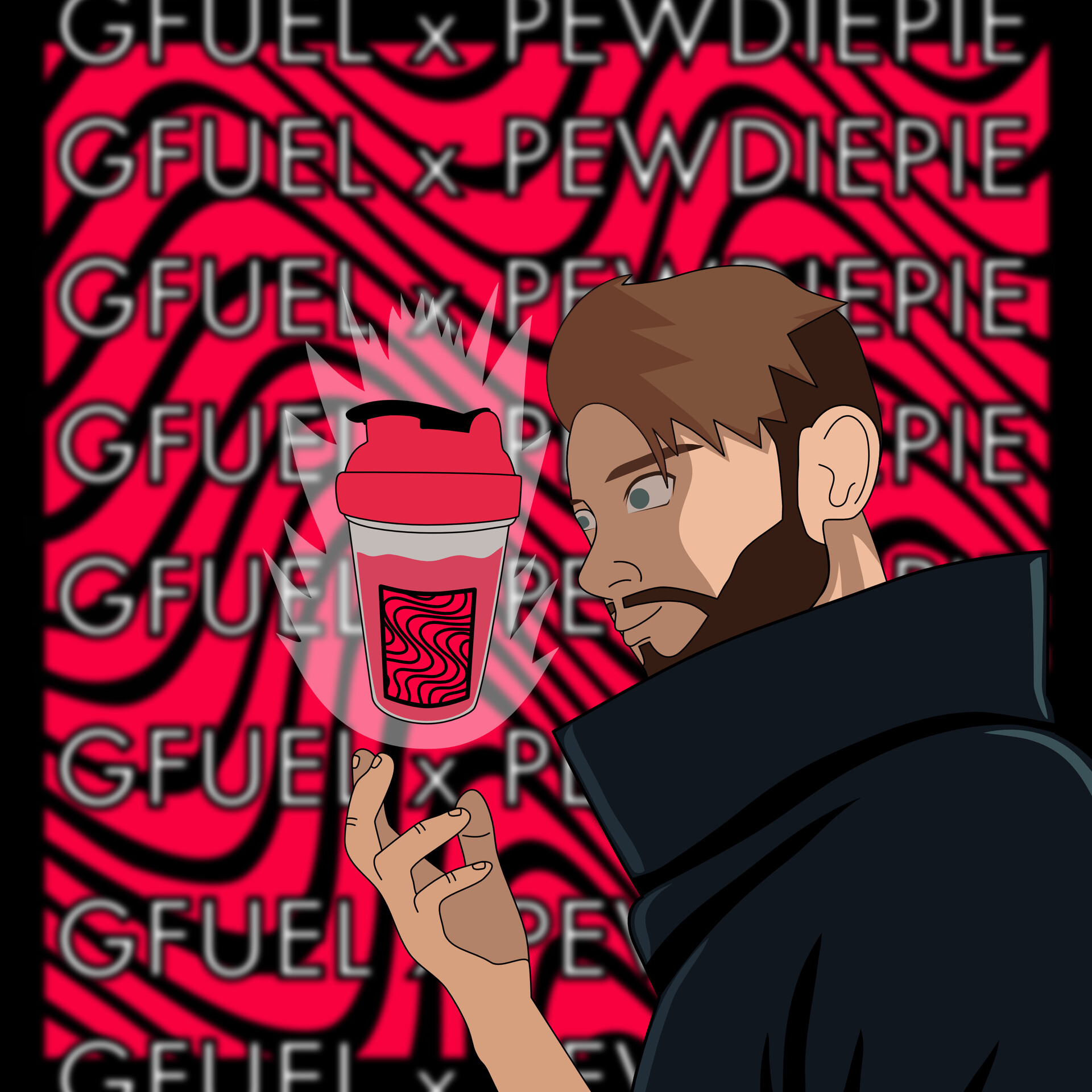 ArtStation - Pewdiepie and Gfuel Design