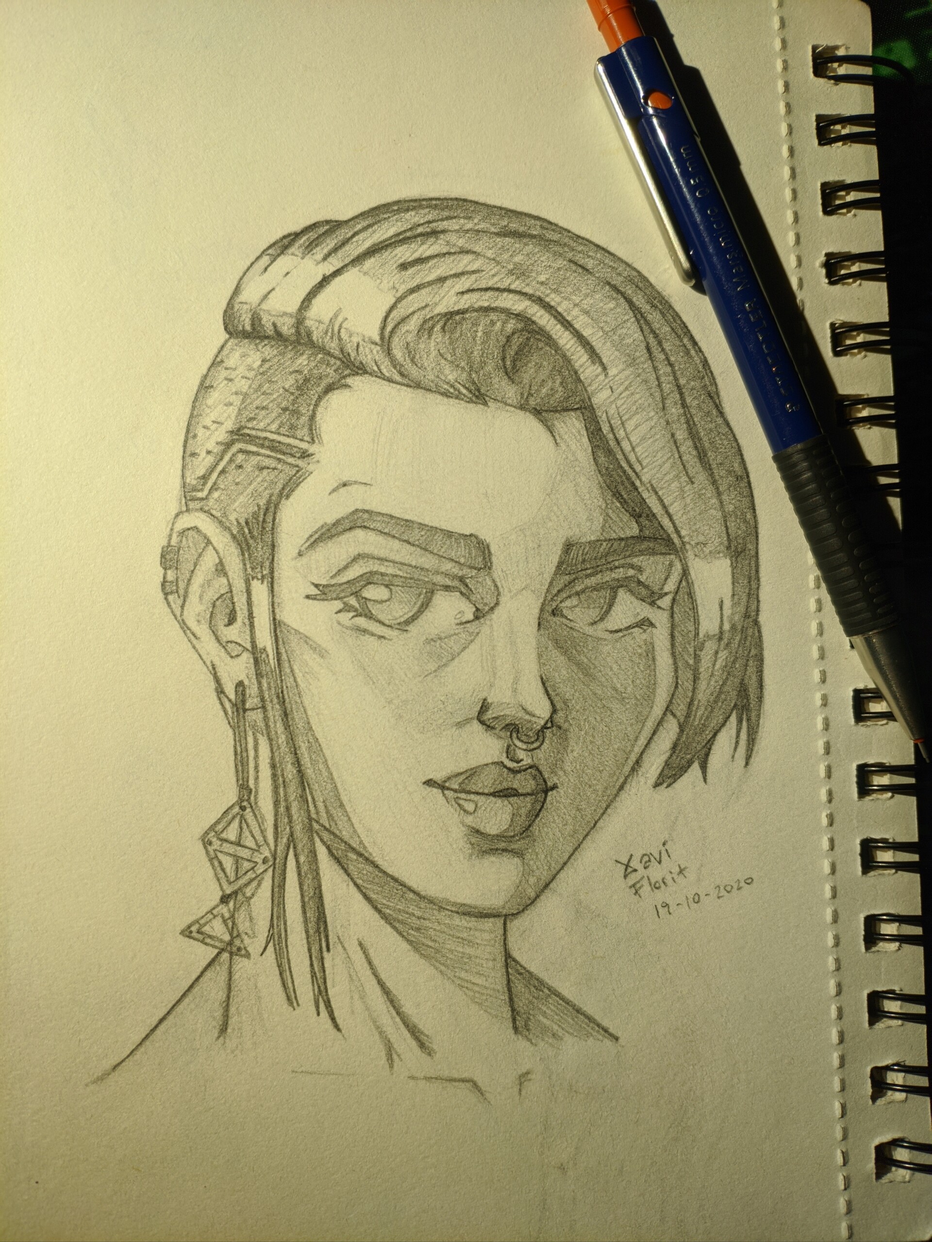 ArtStation - Cyberpunk Girl Pencil Portrait