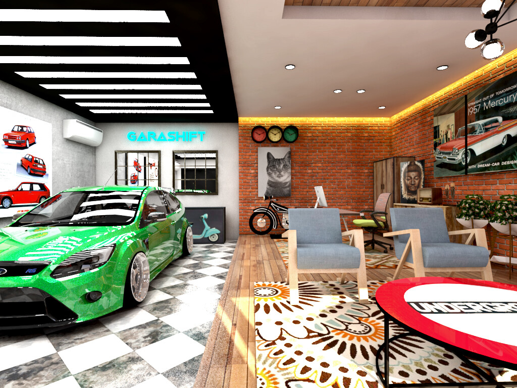 ArtStation - GARASHIFT Office Cozy Garage
