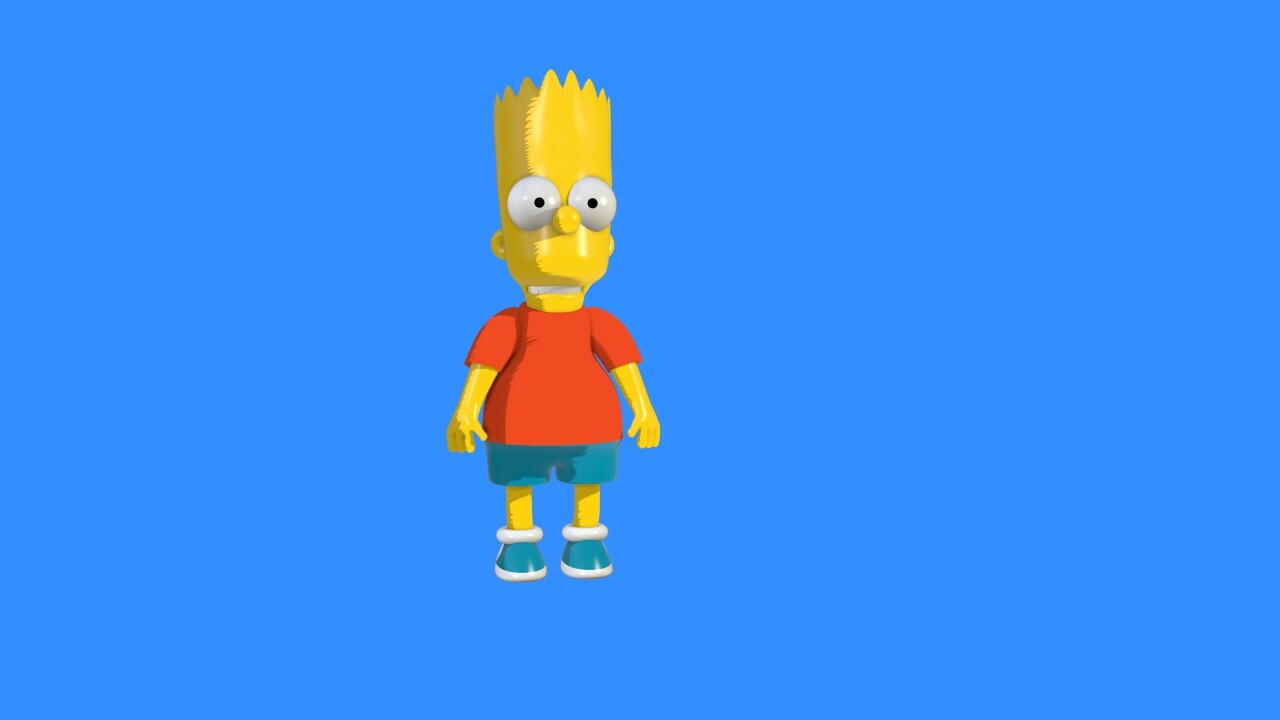 ArtStation - C4d 4d R23 bart simpson