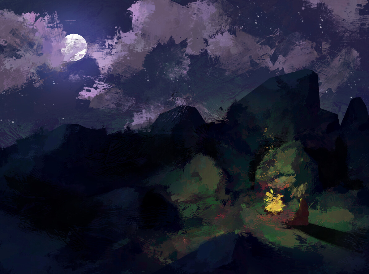 ArtStation - Day and night on a hill