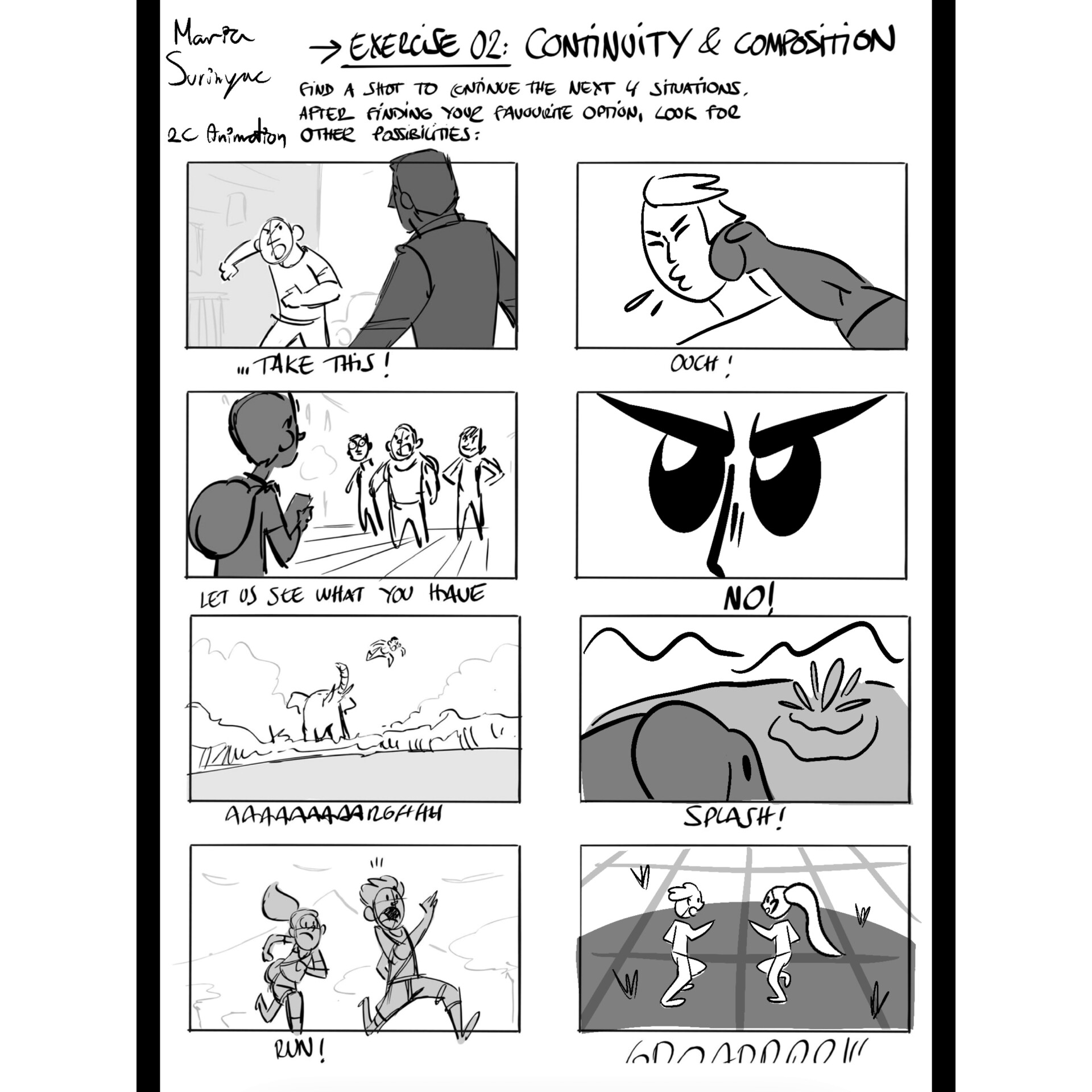 ArtStation - Storyboard Exercise #02 'Continuity and Composition'