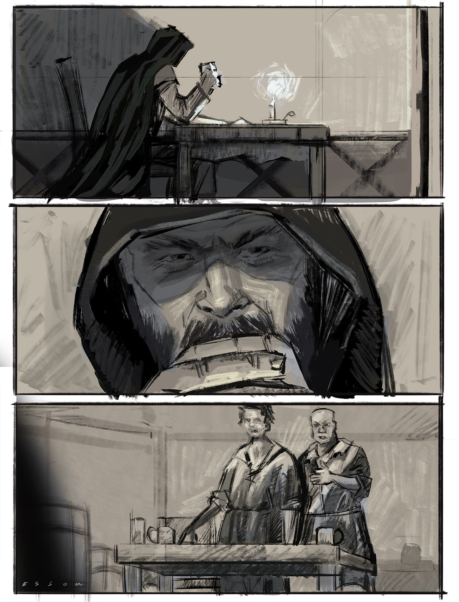 ArtStation - Bounty Hunter - Storyboard and thumbnails