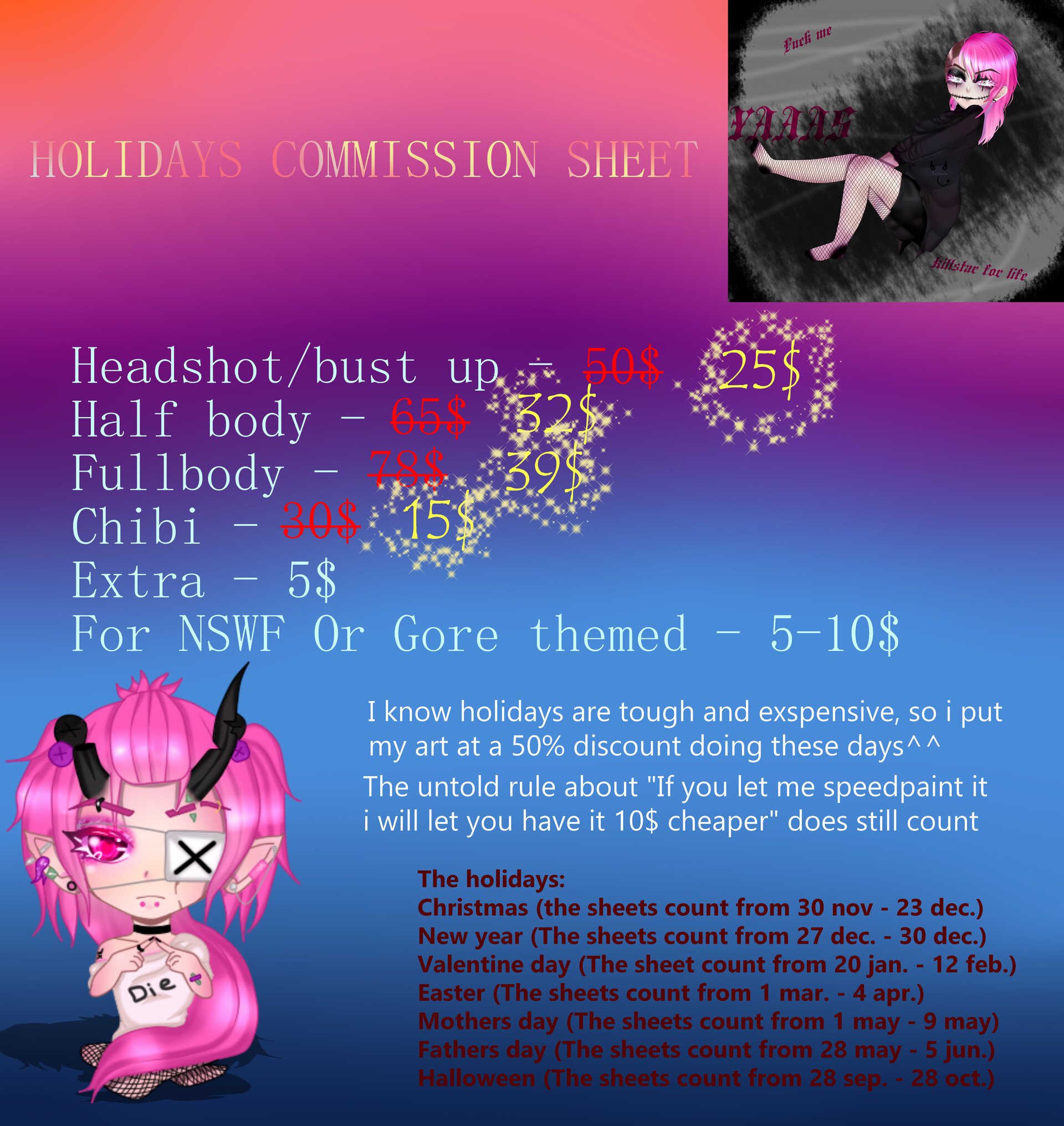 Tem-sama - Commissions sheets