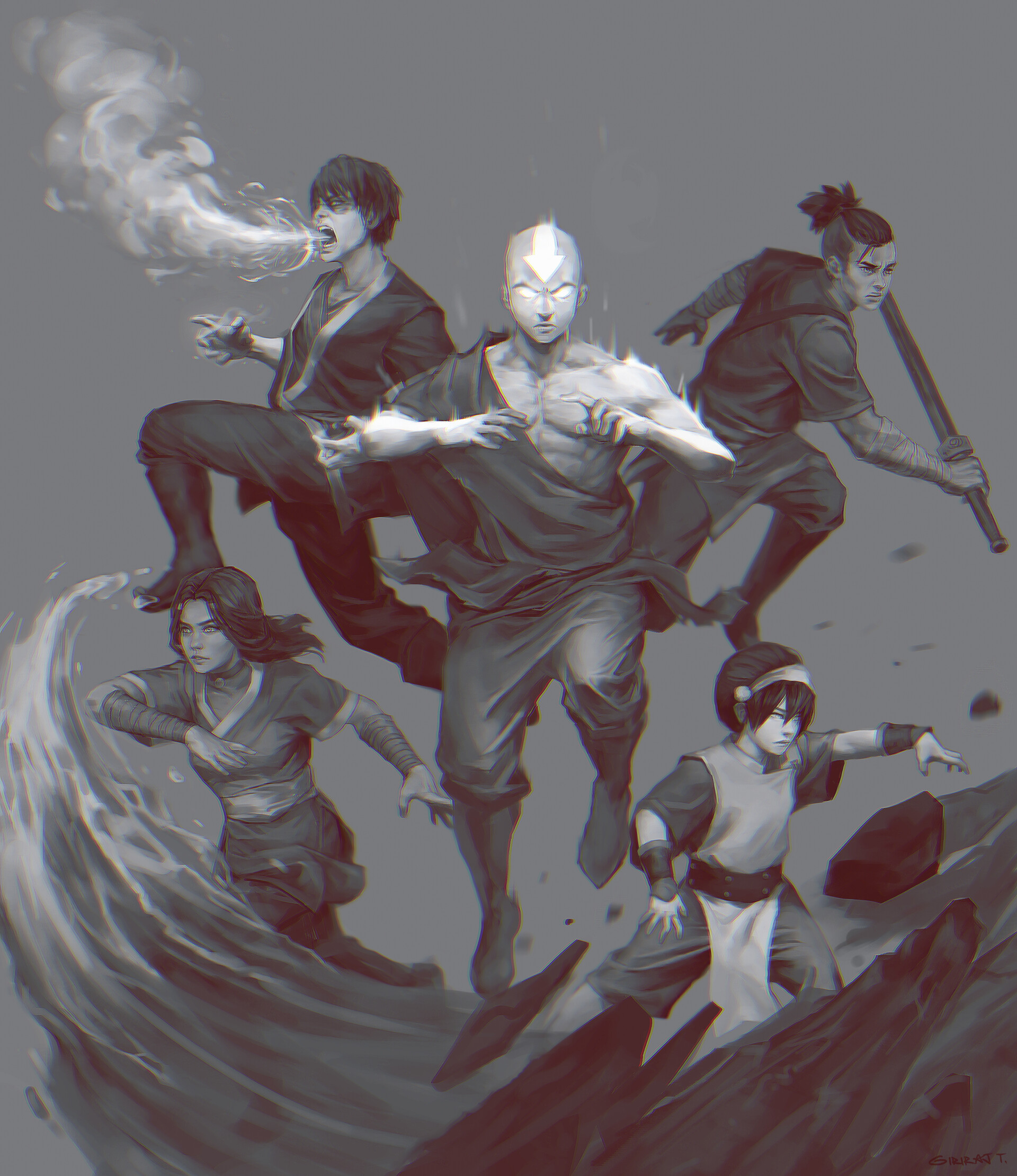 ArtStation - Avatar: The Last Airbender b/w