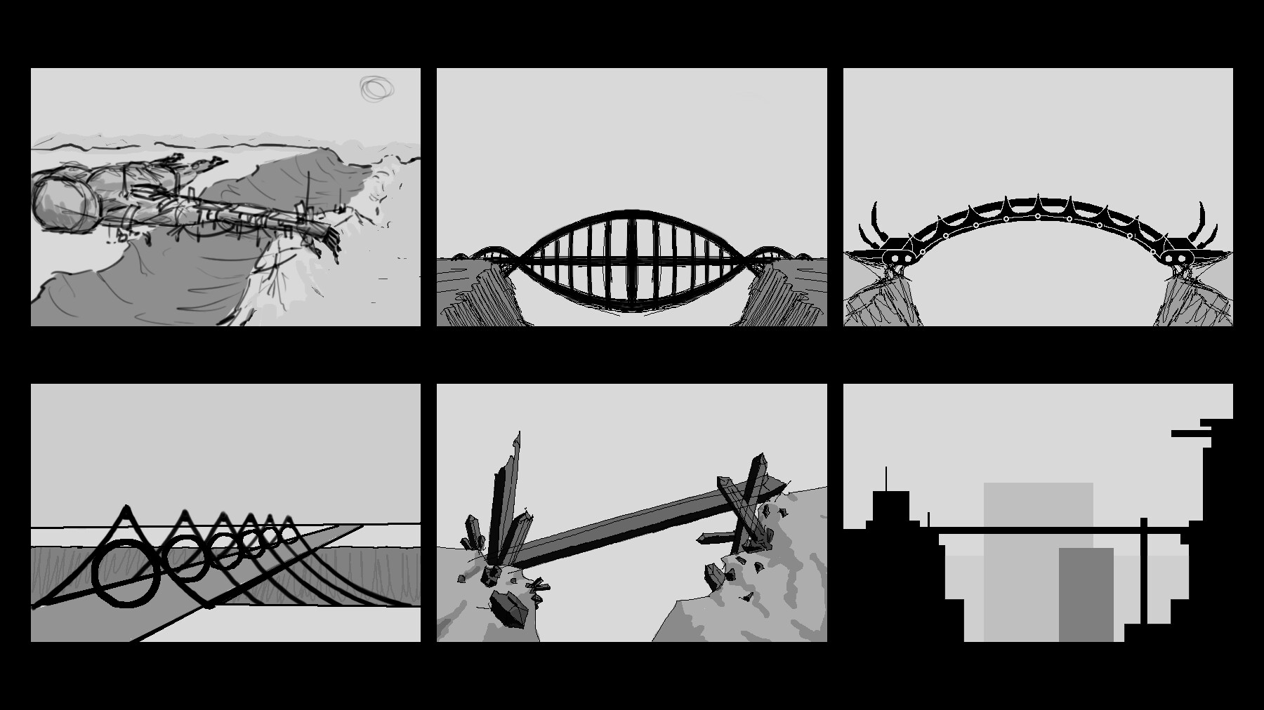 futuristic bridge drawing