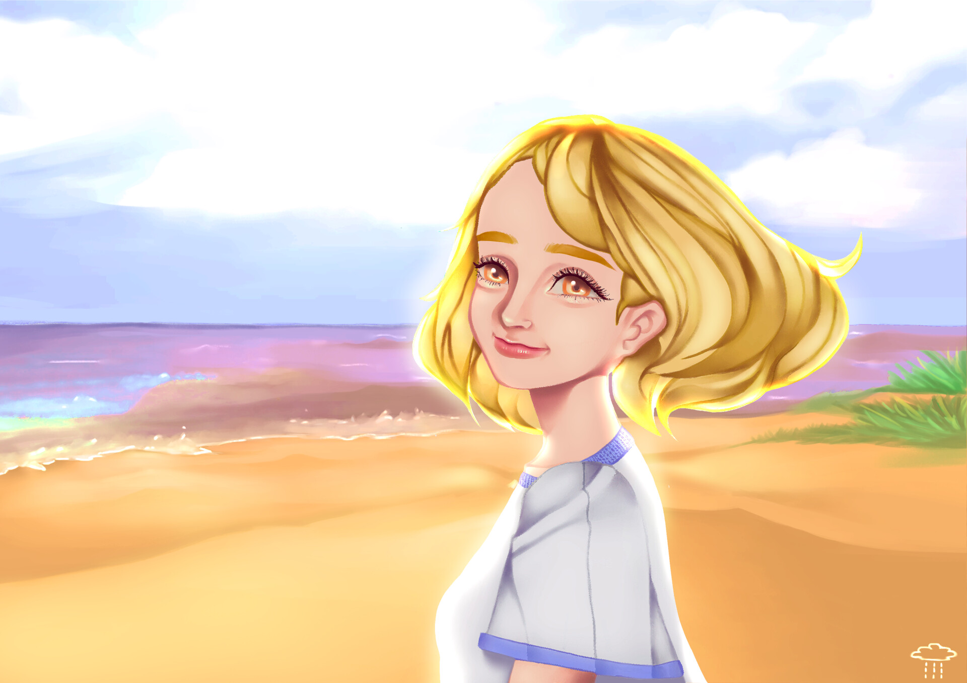 ArtStation - smile on the beach