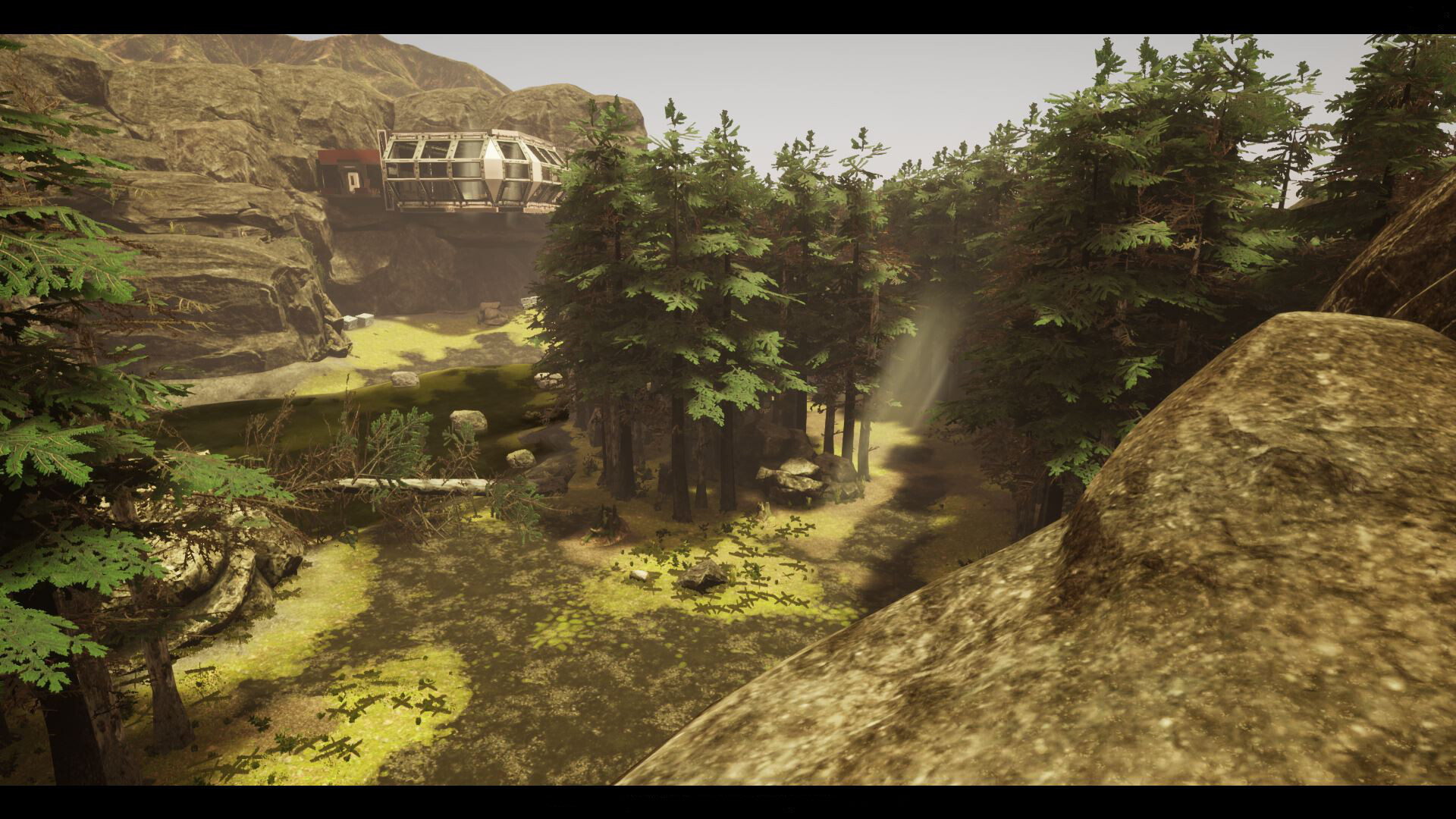 ArtStation - Sci-fi base in forest.