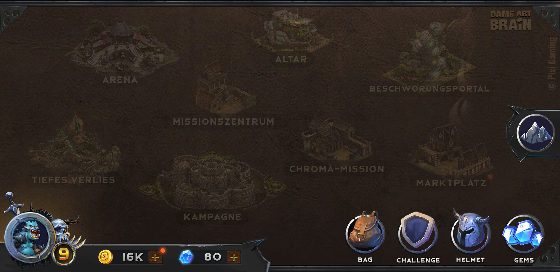 Game Art Brain - Creation & Consulting - Mobile Fantasy UI Mock ups