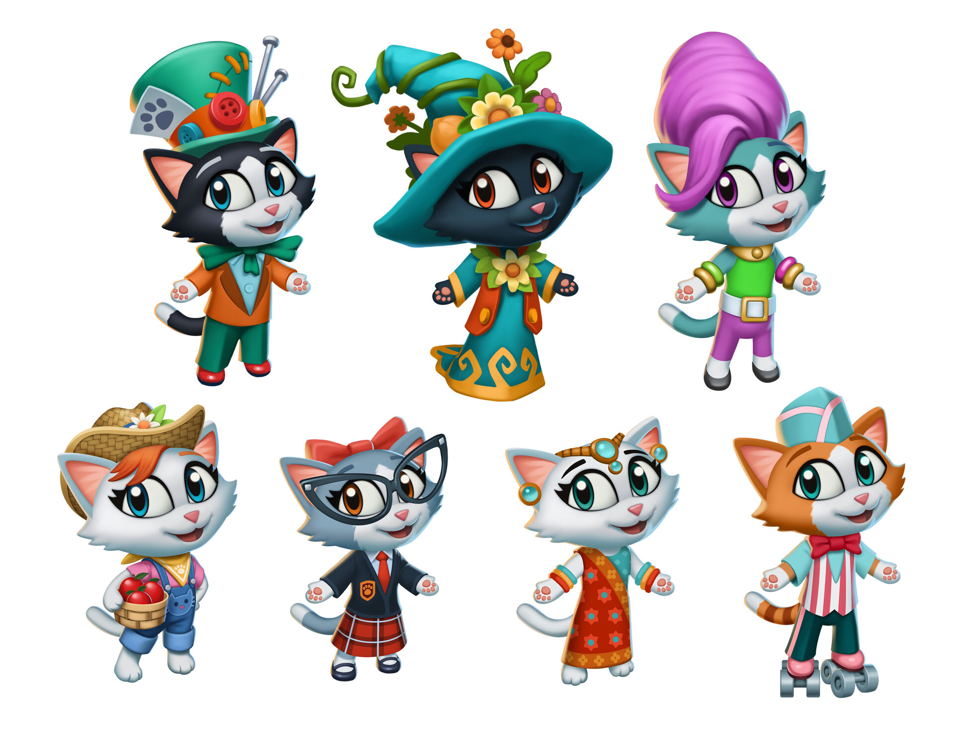 John Shroades - Kitty City Mobile Game Art - Characters and Environments