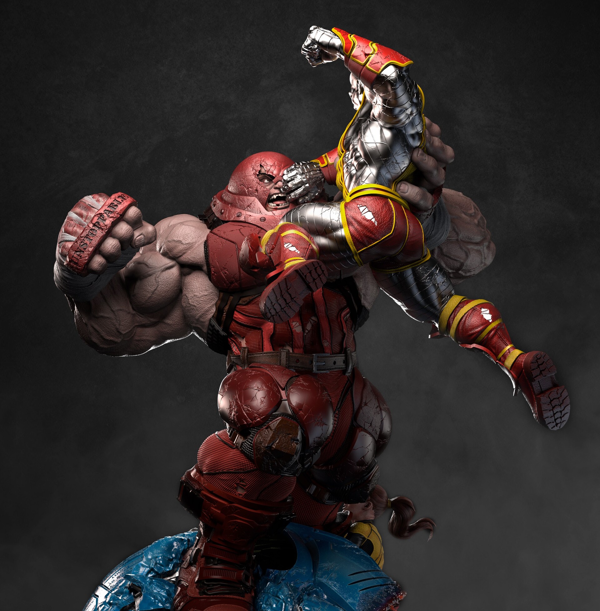 jorge villar - Juggernaut vs colossus - fan art (color renders)