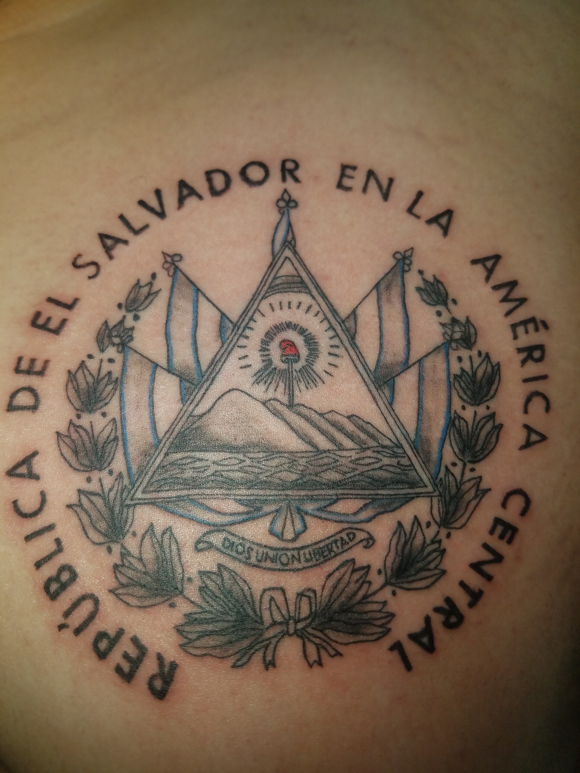 El Salvadorian Flag Tattoo