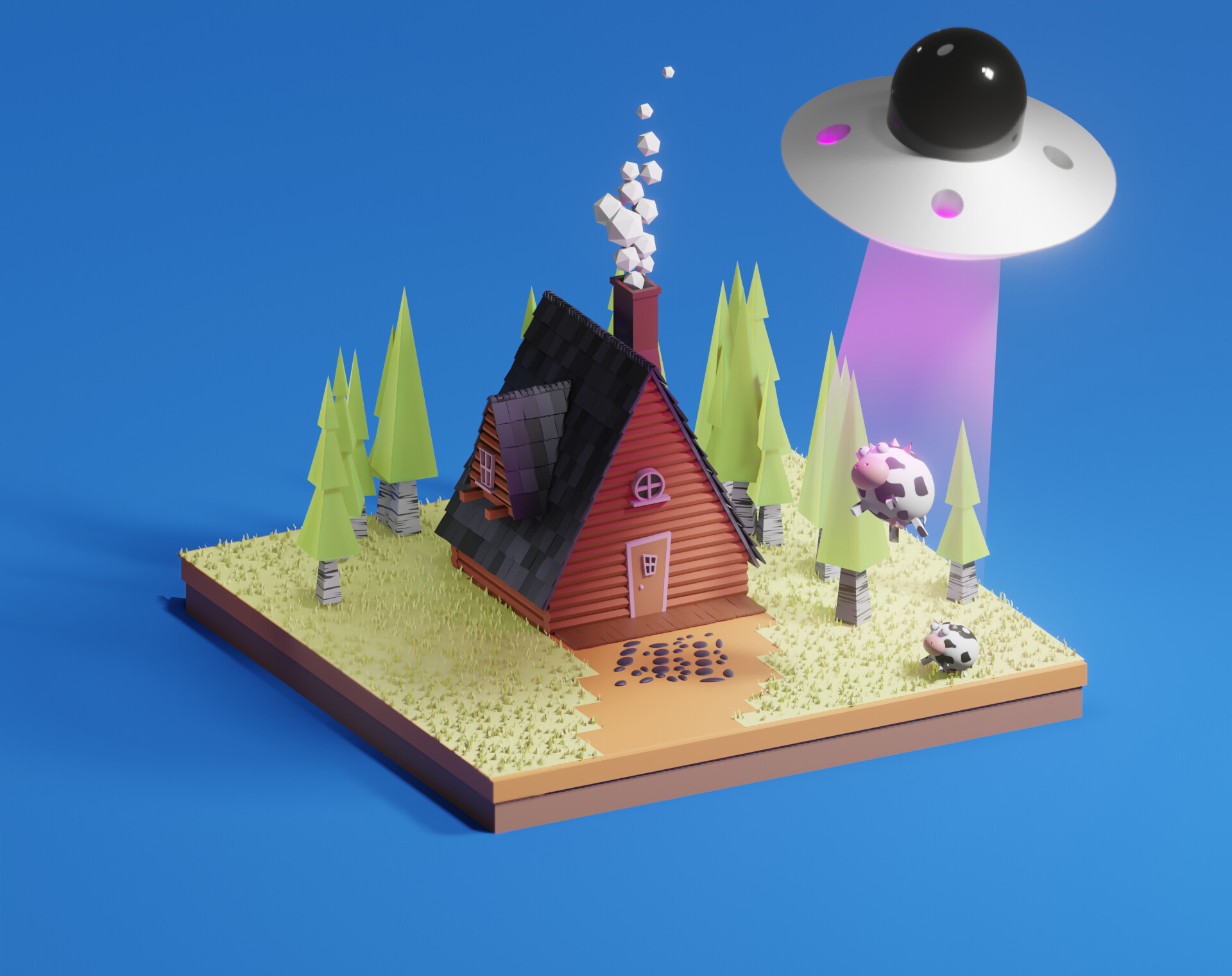 ArtStation - My first low-poly scene