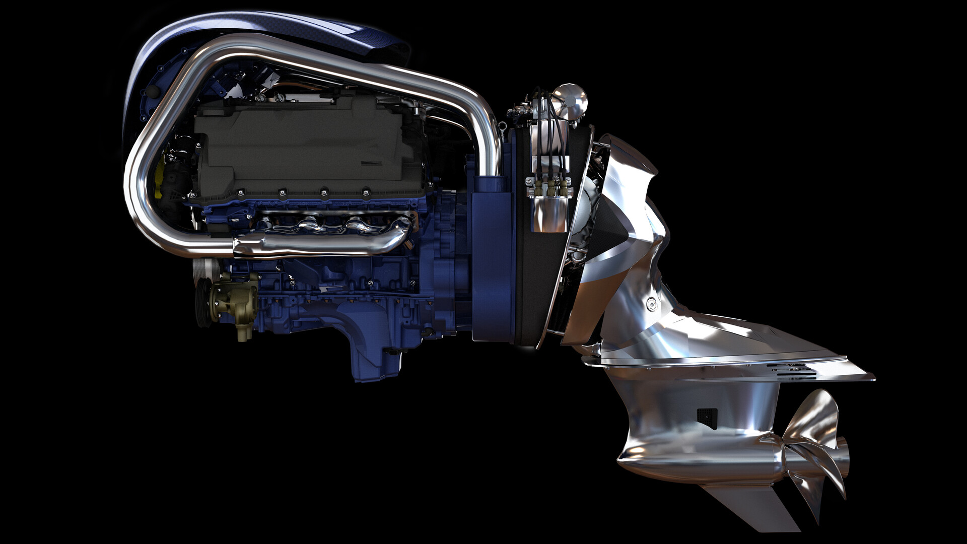 Alex Amos - Caudwell Marine Jaguar Boat Racing Engine Product Visualisation