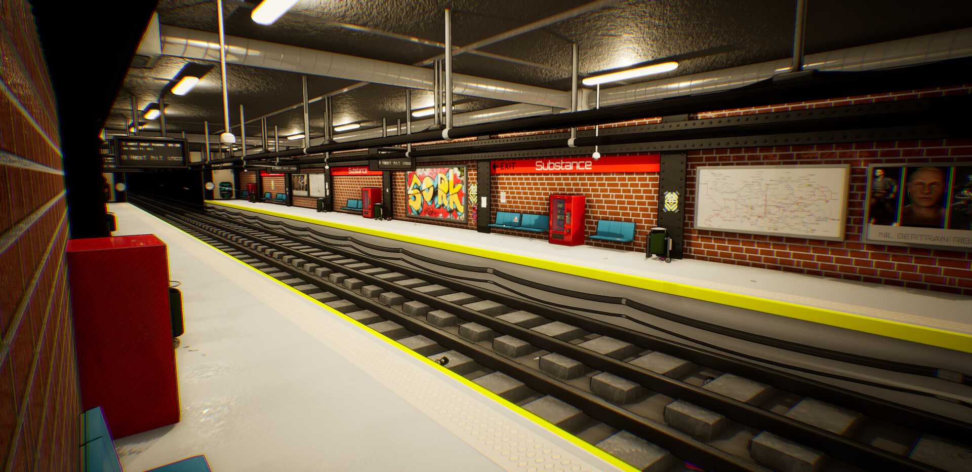 ArtStation - Cartoon Metro Station (modular set) WIP
