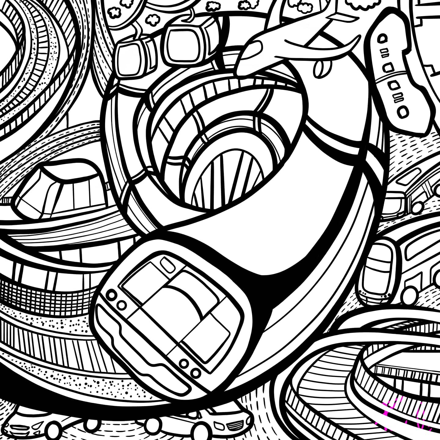 smrt cab coloring pages
