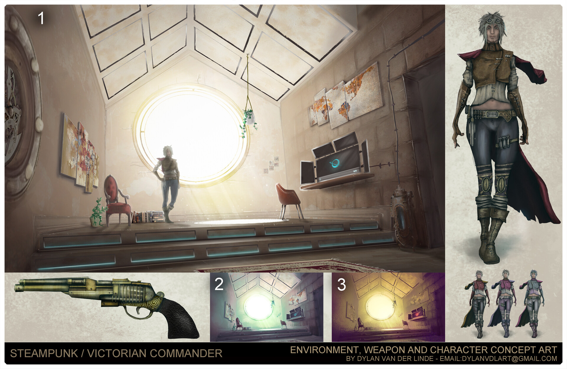 ArtStation - Steampunk / Victorian commander - Loft, weapon and ...