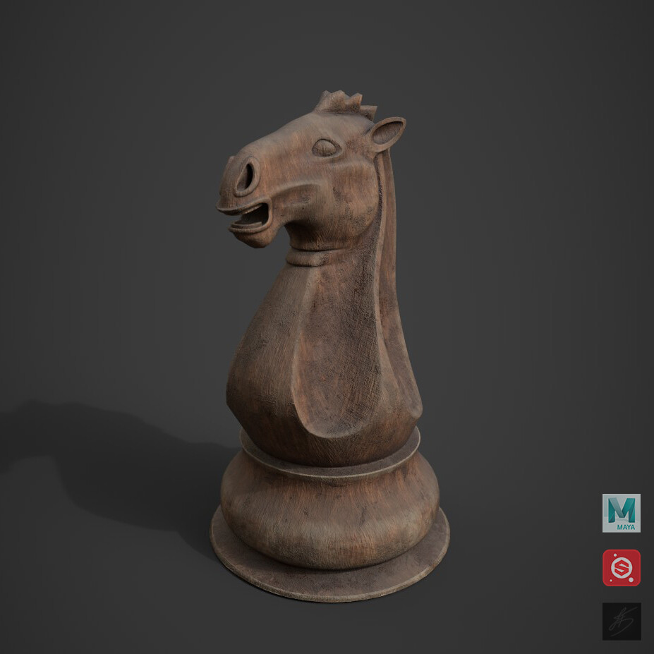ArtStation - Chess Knight 3D Model