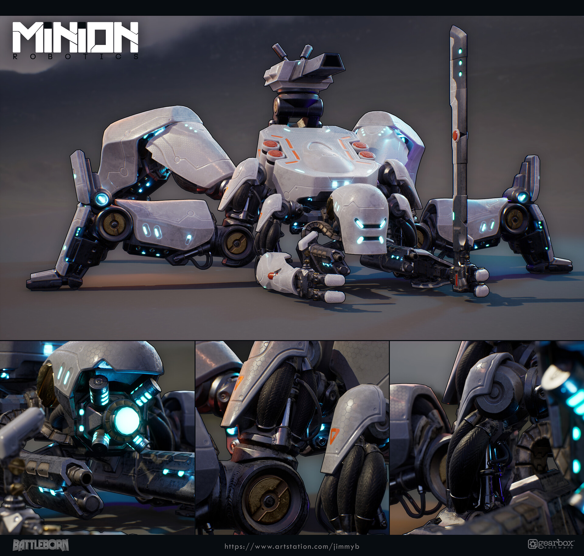 Jimmy Barnett - Battleborn (2016) - Spidermech - Lowpoly