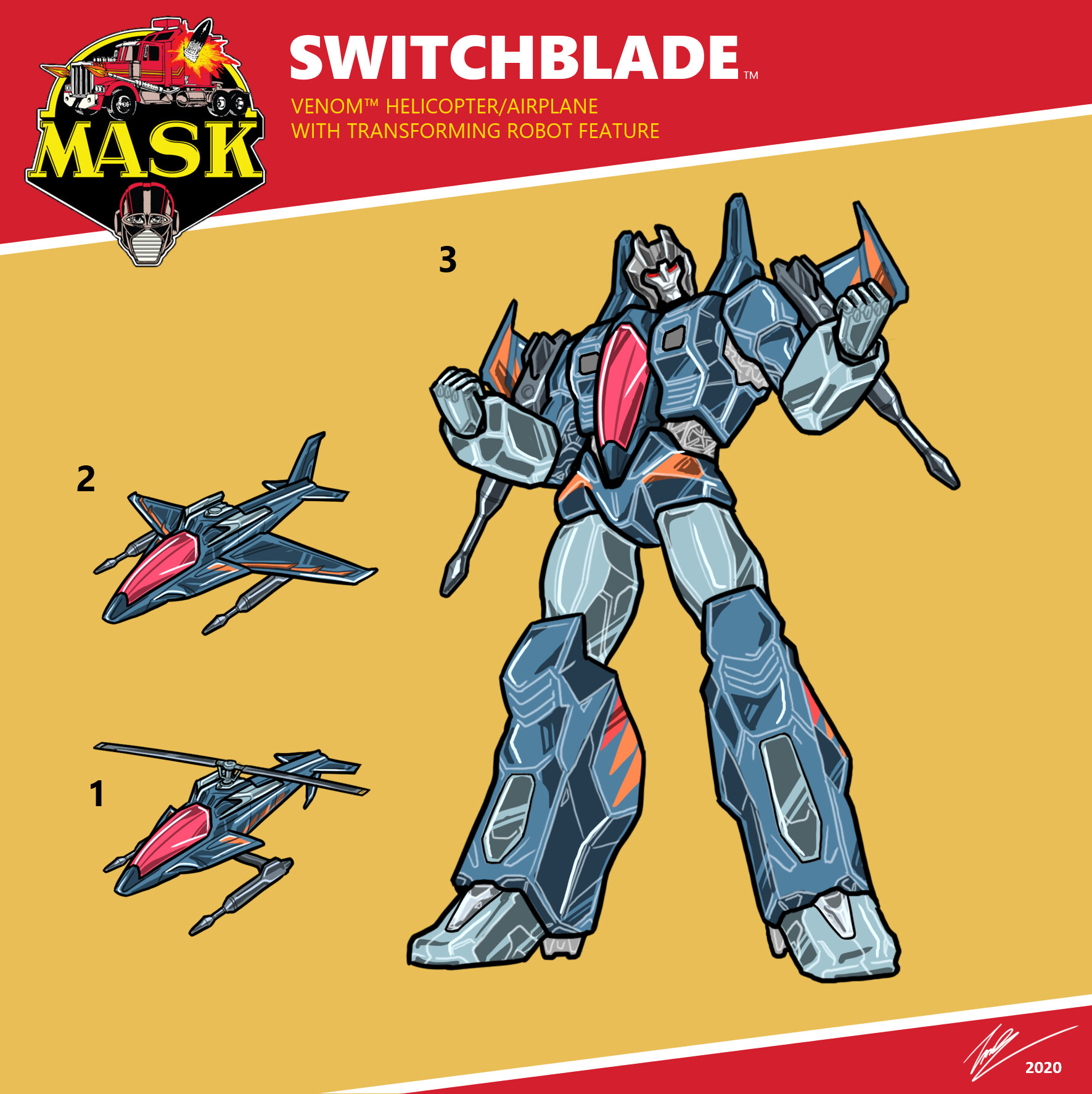 delxe art - MASK Transformers - ThunderHawk - Switchblade (CrossOver)