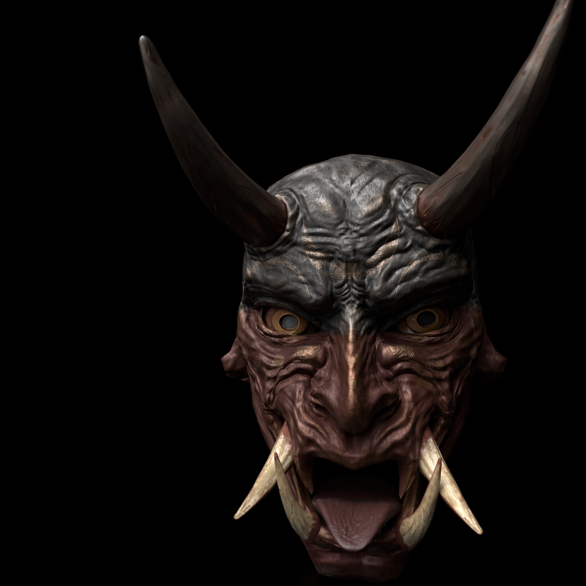 ArtStation - "Ha No Nai Akuma" Toothless Demon Mask.